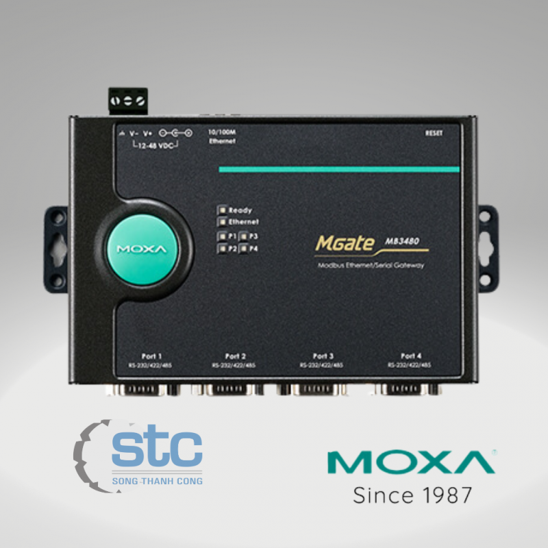 MGate MB3480 Bộ Chuyển Đổi Serial sang Ethernet 4 Cổng Moxa